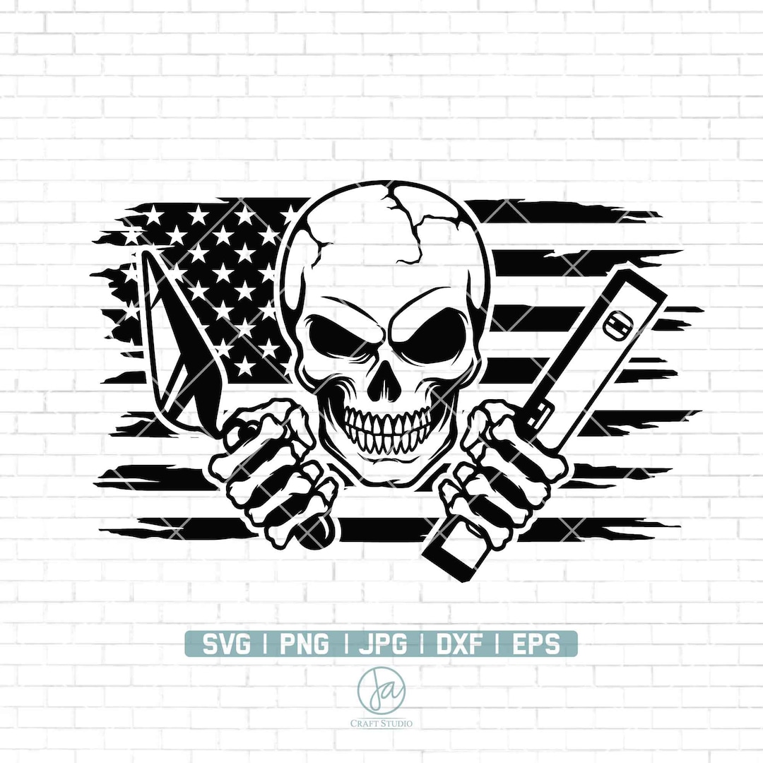 US Skull Mason Svg | Mason Svg | Patriotic Skull Svg | Skull Mason Svg ...
