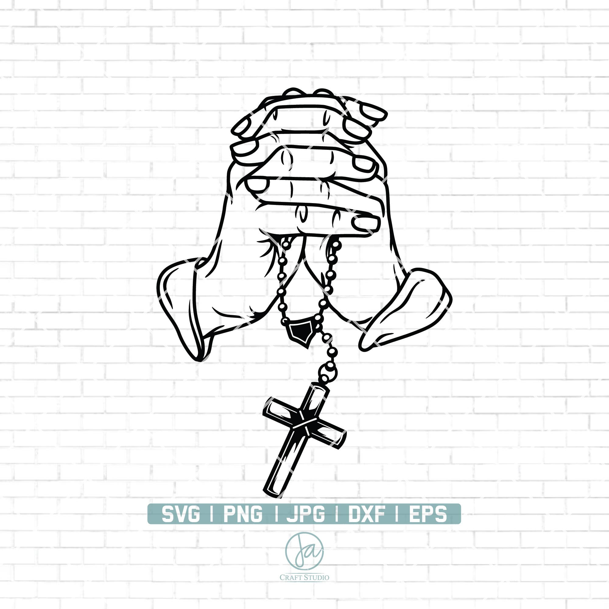 Manos con rosario SVG / Oración SVG / Religión cristiana - Etsy México