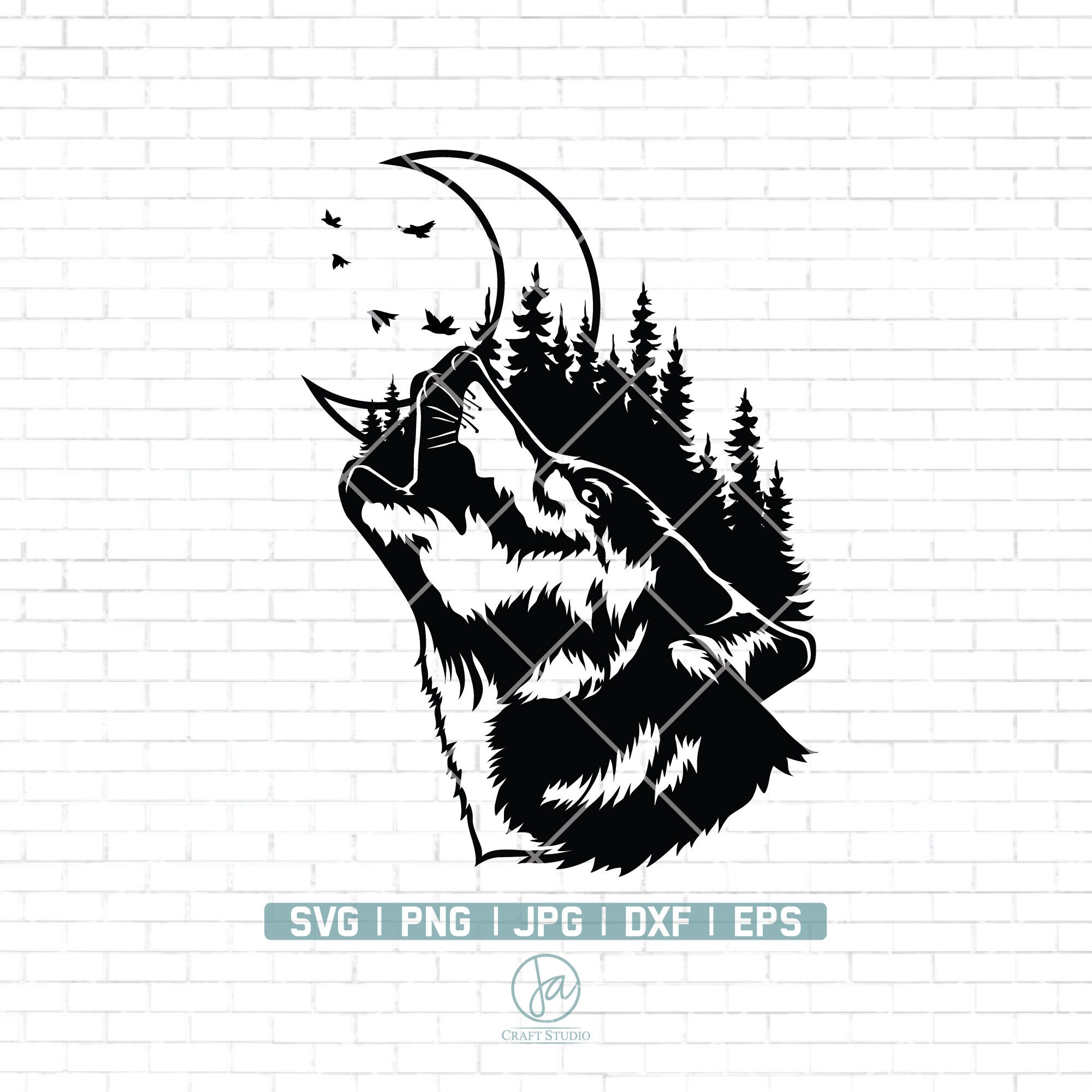 Howling Wolf SVG File | Wolf Svg | Wolf Pack Svg | Mountain Wolf Svg ...