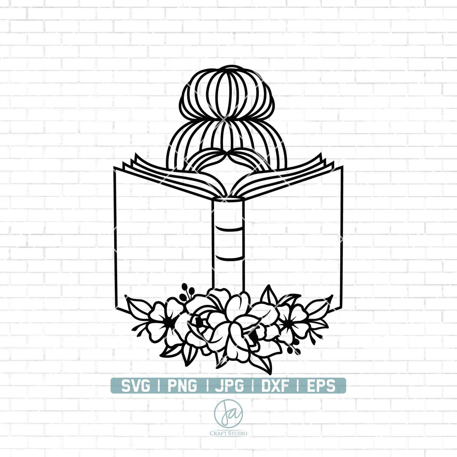 Lecture Svg femme | Livre floral Svg | Réservez avec des fleurs Svg ...