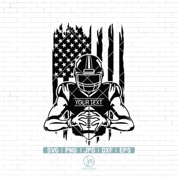 American Football Player Svg File Football Svg Football | Etsy