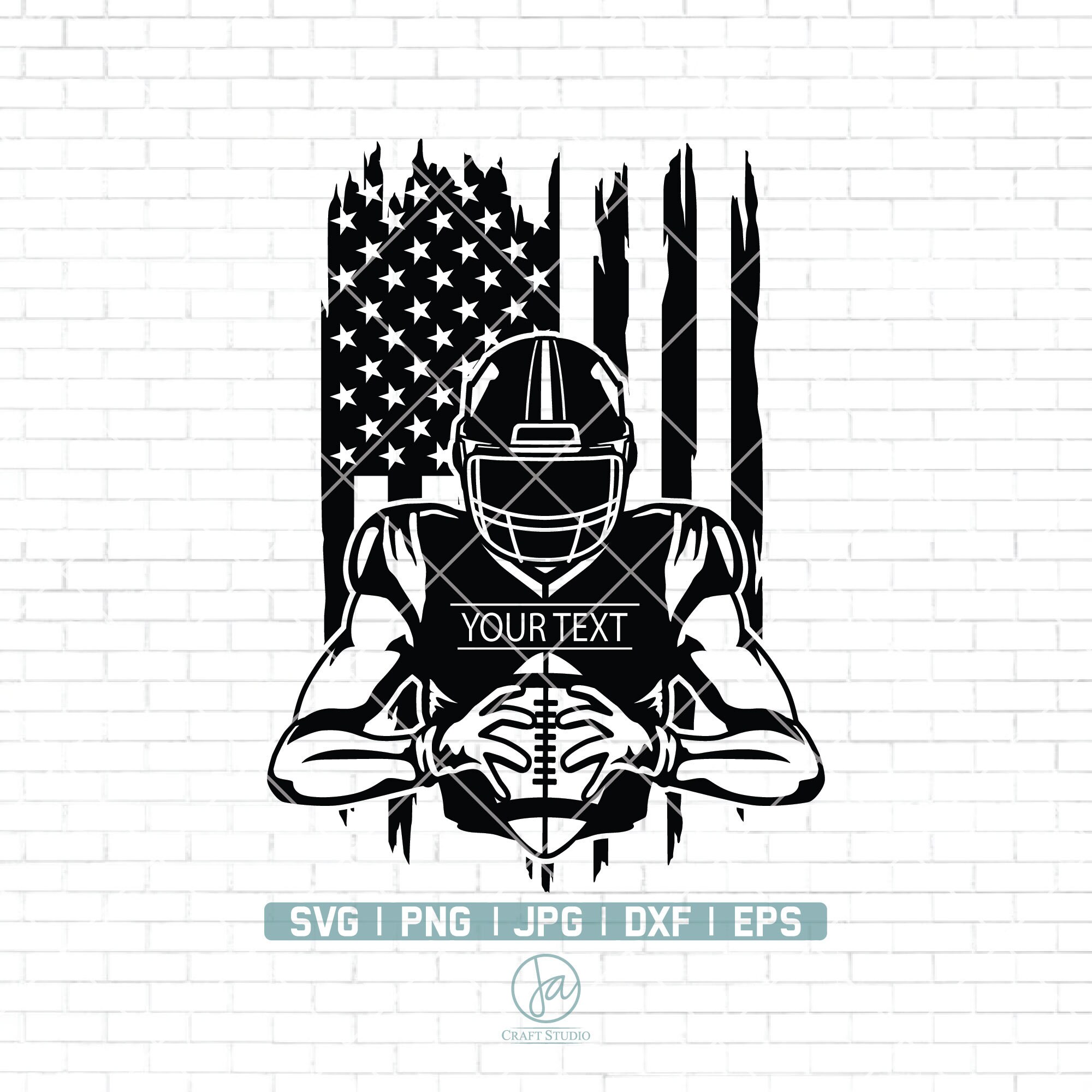 American Football Player Svg File Football Svg Football - Etsy