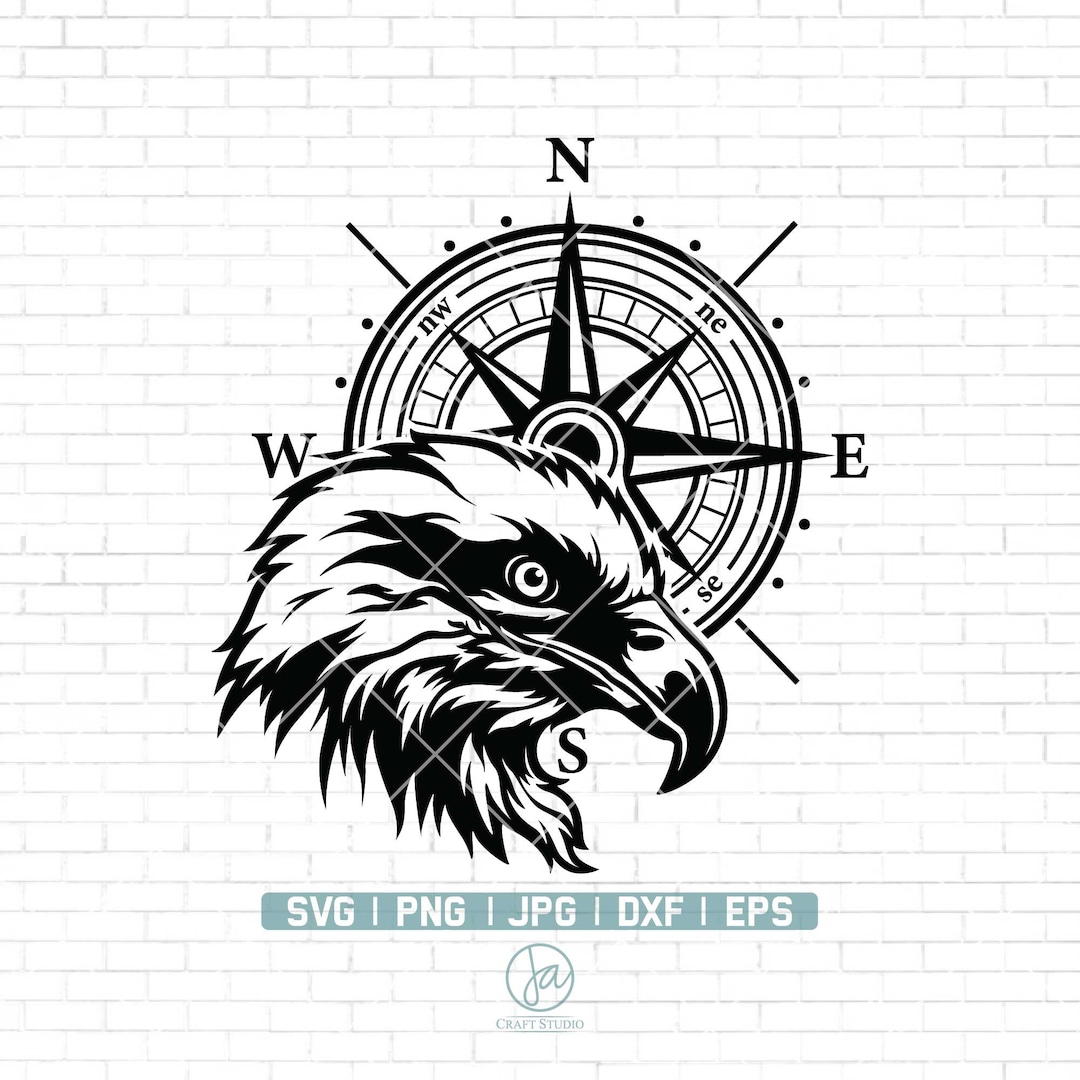 Eagle With Compass Svg | Eagle Svg | American Eagle Svg | Eagle Clipart ...