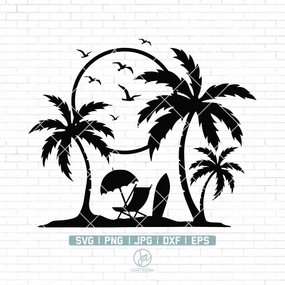 Sunset Beach Svg | Beach Life Svg | Sunset Svg | Beach Svg | Palm Svg ...
