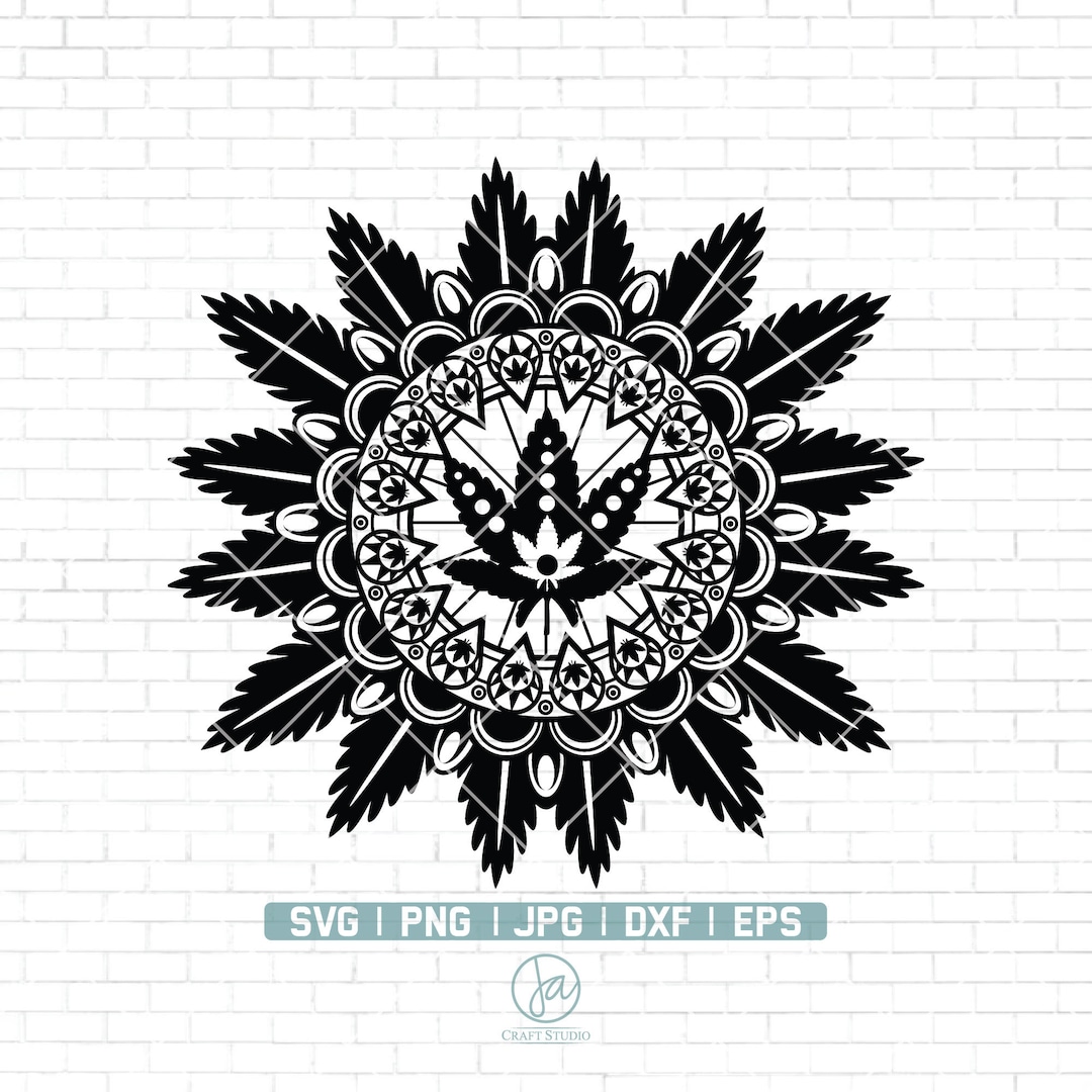 Weed Leaf Mandala Svg | Mandala Cannabis Svg | Mandala Weed Svg | Weed ...