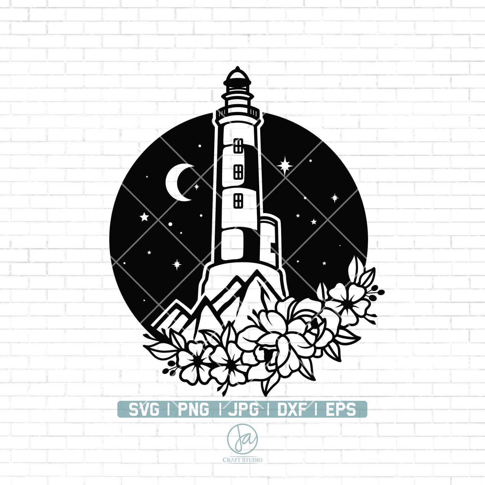 Lighthouse Svg Floral Lighthouse Svg Island Lighthouse Svg - Etsy