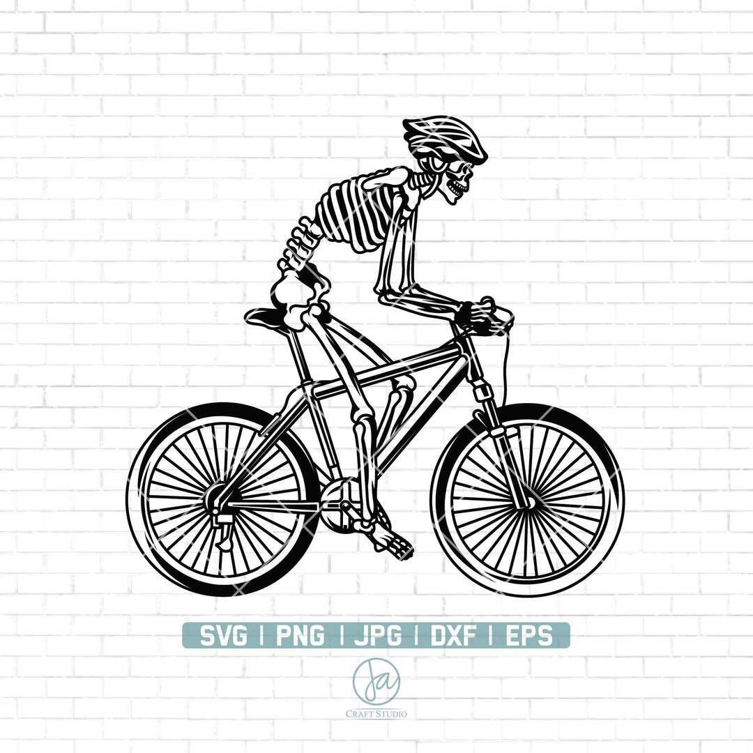 Skeleton Riding Bicycle SVG | Bike SVG | Cycling SVG | Biker Svg ...