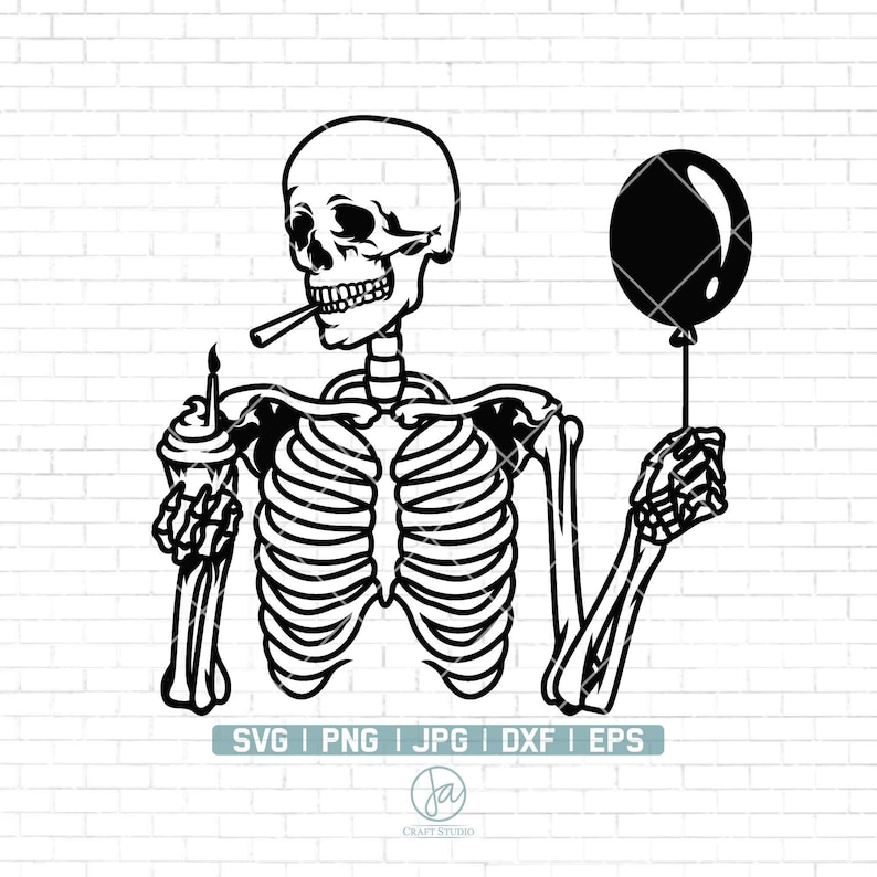 Birthday Skeleton Svg | Happy Birthday Svg | Birthday Svg | Skeleton ...