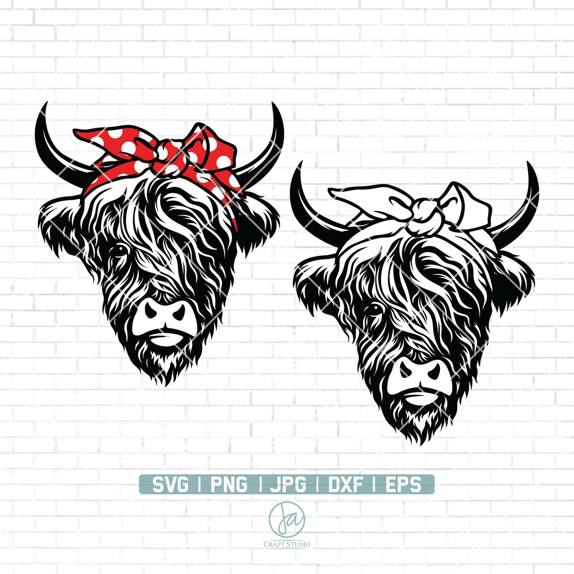Highland Cow Svg Cow With Bandana SVG Highland Heifer Svg - Etsy