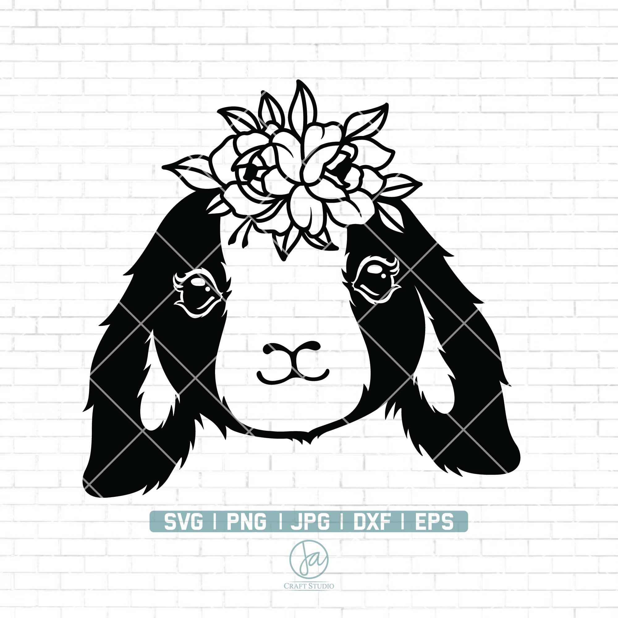 Floral Rabbit Svg Cute Rabbit Svg Floral Animal Svg - Etsy