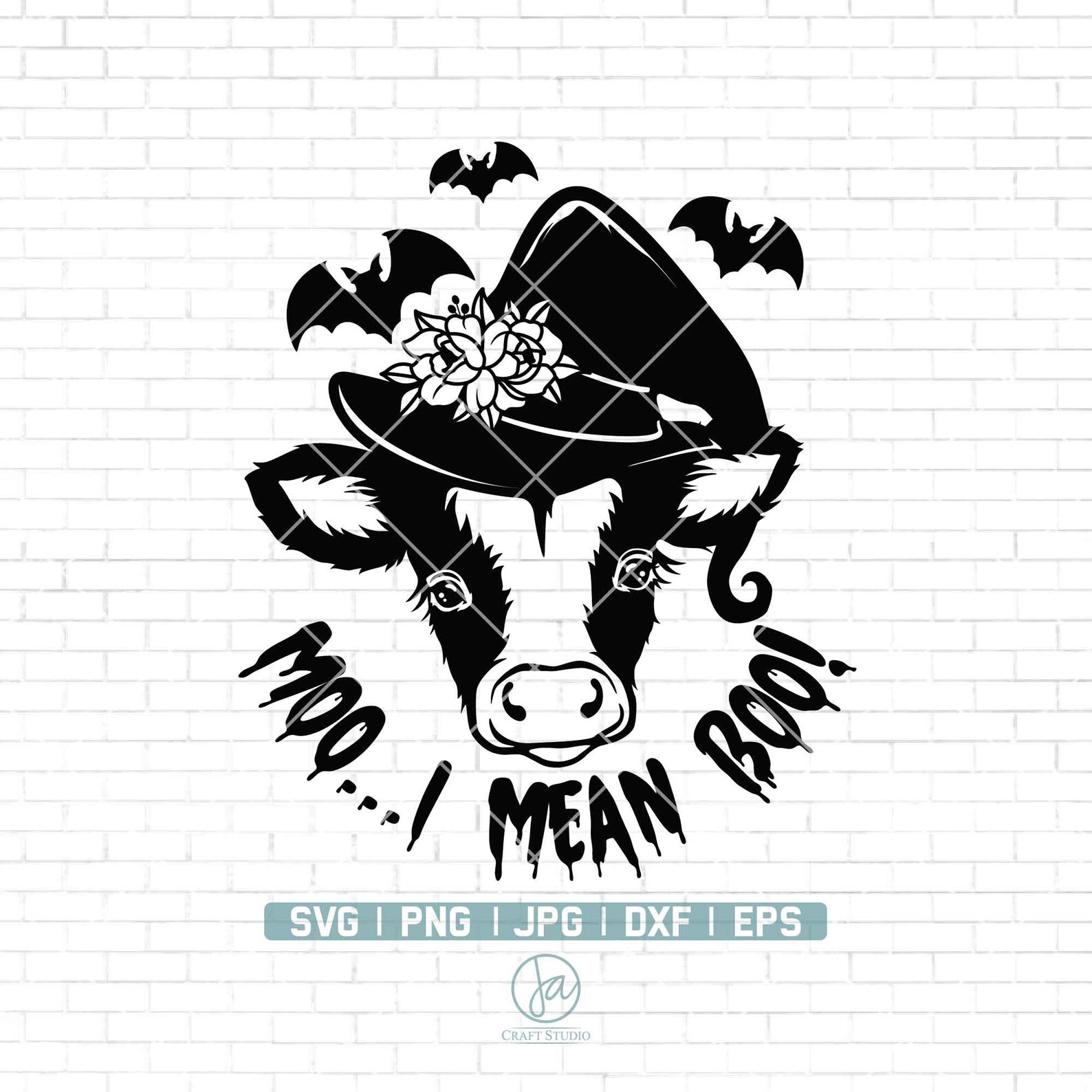 Moo I Mean BOO Svg Cute Cow Svg Halloween Svg Floral Cow - Etsy