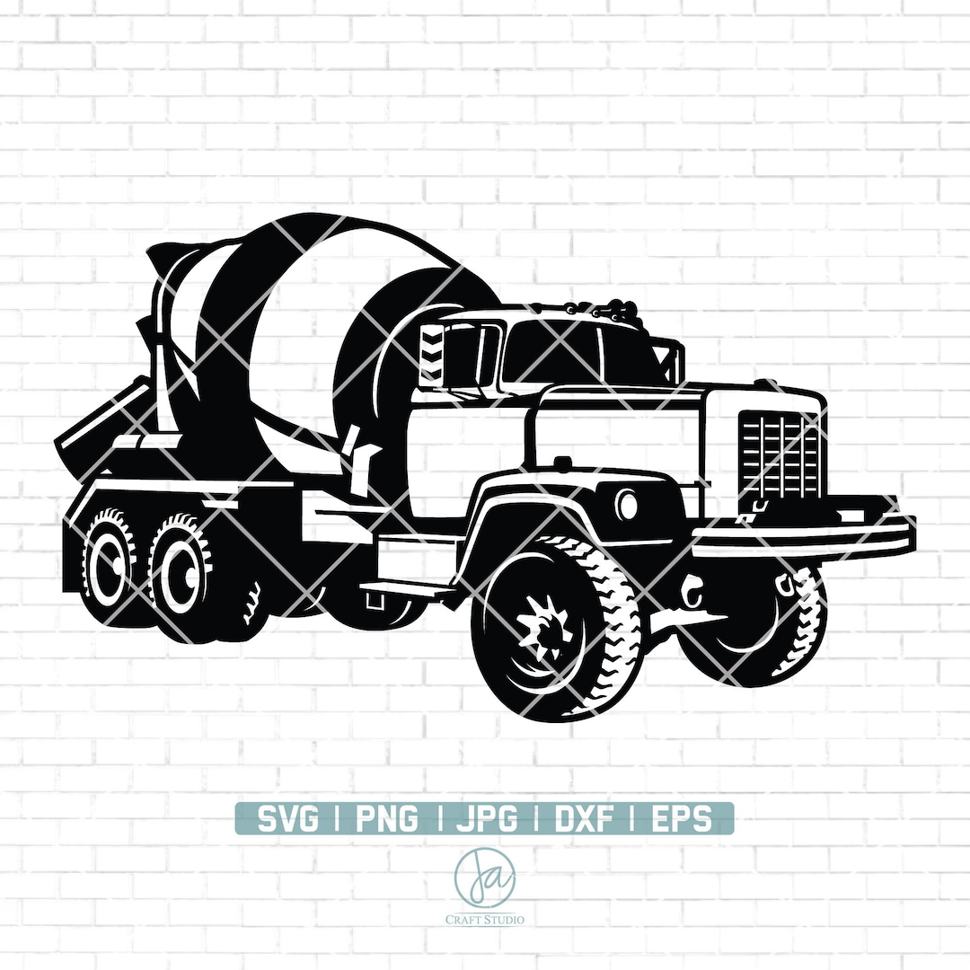 Concrete Mixer Truck Svg | Cement Mixer Svg | Construction Truck Svg ...