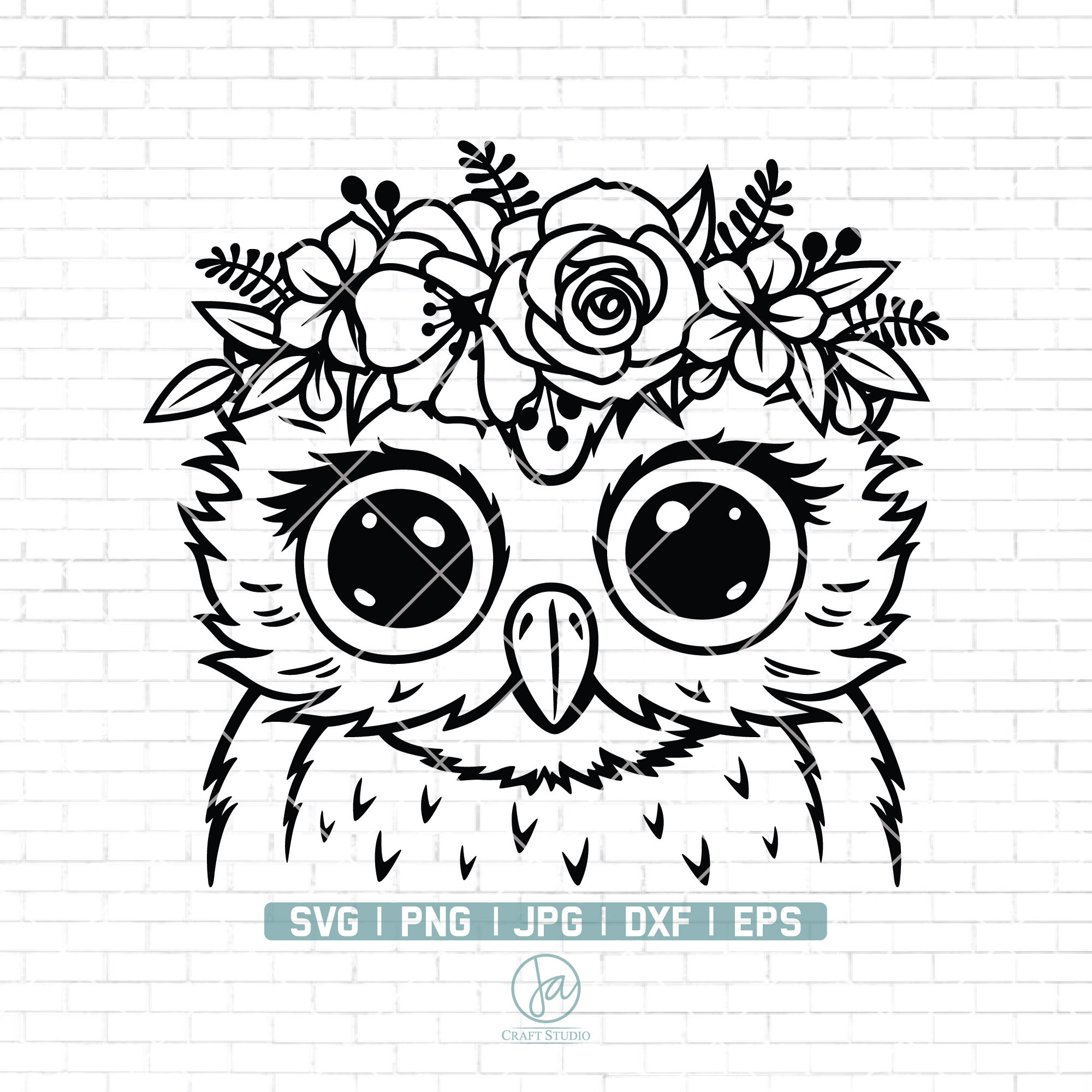 Owl Flower Crown SVG / Owl SVG file / Owl cut file / Floral | Etsy