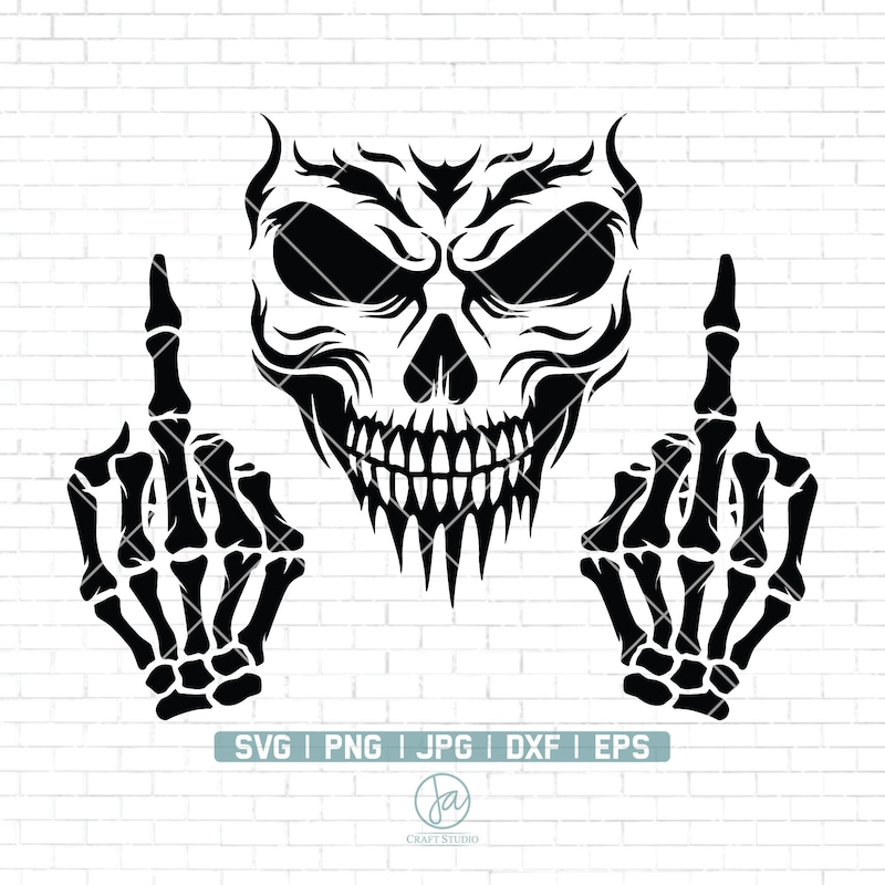Skeleton Flipping off Svg - Etsy