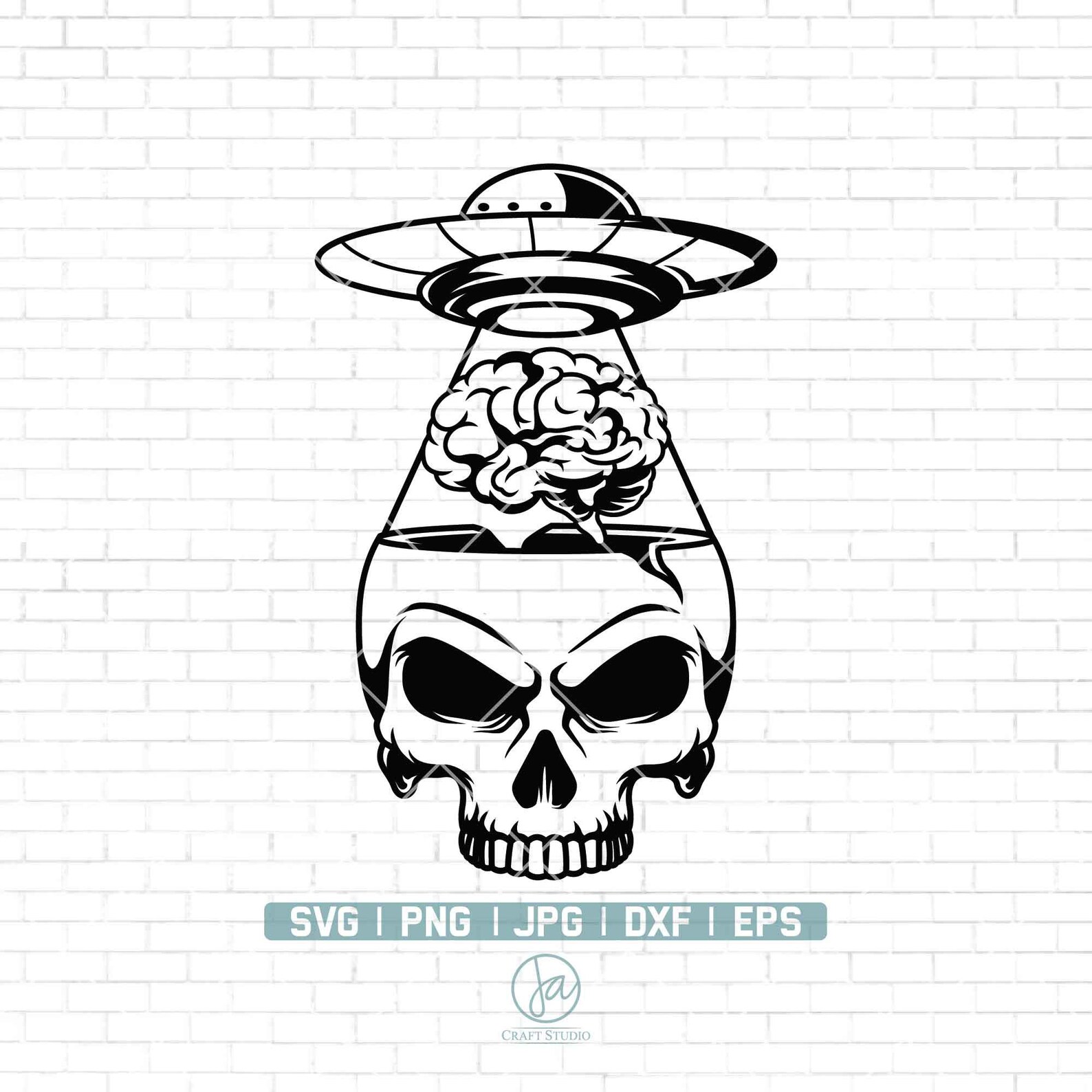 Skull With Brain SVG Skeleton SVG Skull Svg Gothic Decal - Etsy