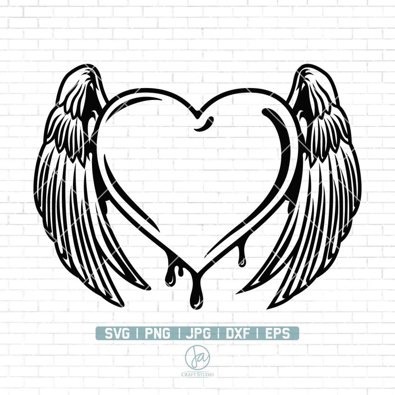 Angel Wings Svg Wings Svg Memorial Svg Heart Angel Svg - Etsy