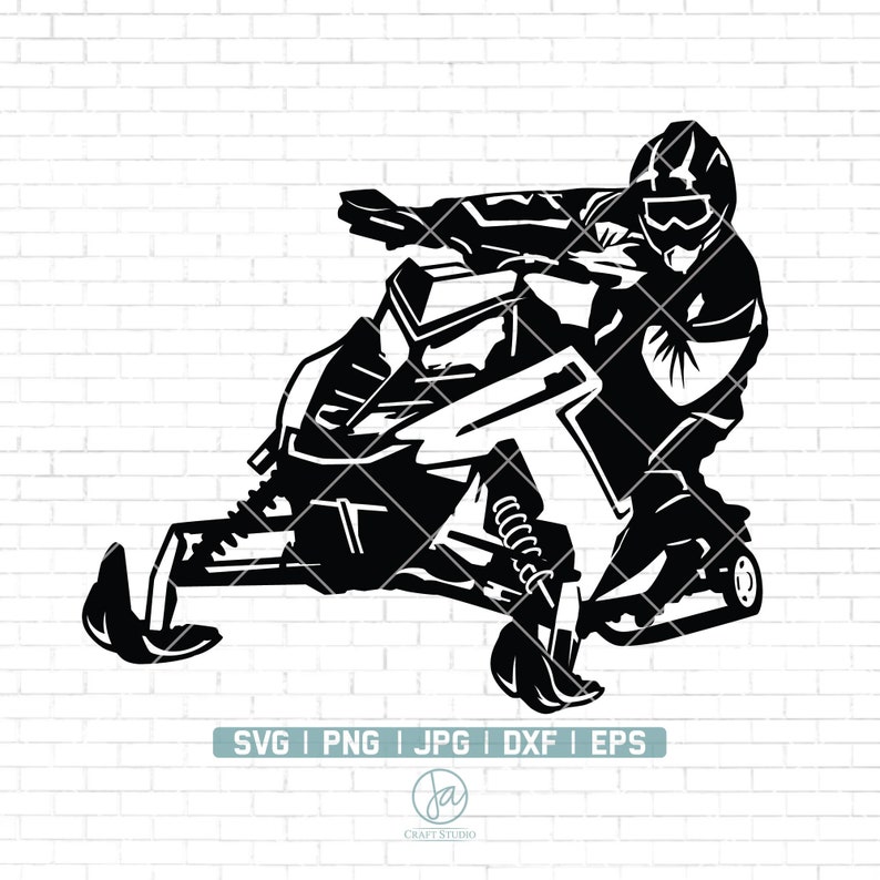 Snowmobile Rider SVG Winter SVG Snowmobiler Svg - Etsy