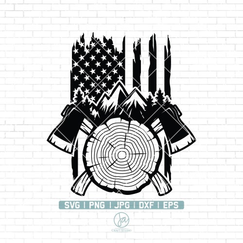 Lumberjack Svg Wood Cutter Clipart Axe Man Stencil - Etsy
