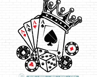 Playing Cards Svg, Aces Svg, Poker Cards Svg, Royal Flush Clip Art ...
