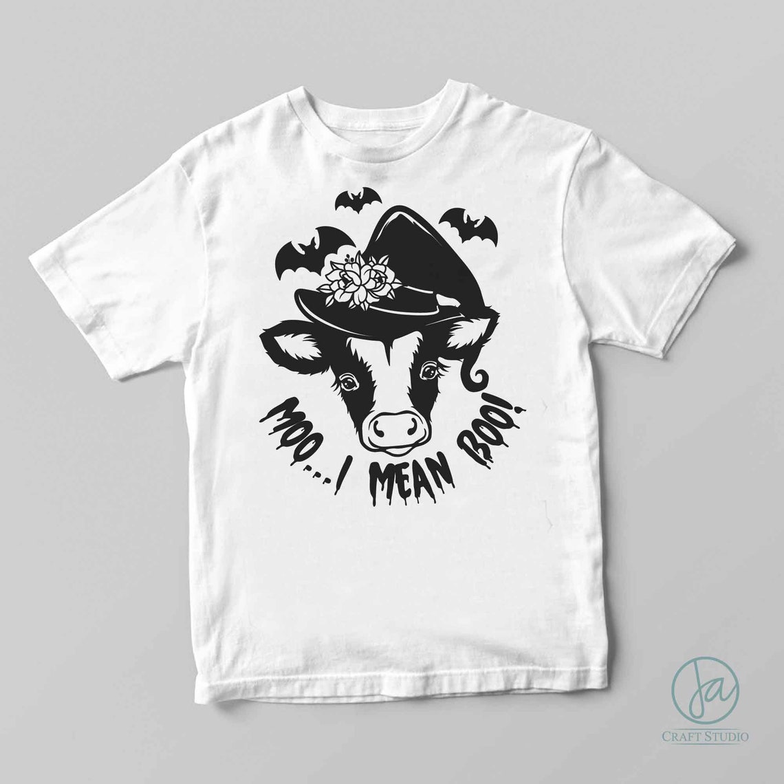 Moo I Mean BOO Svg | Cute Cow Svg | Halloween Svg | Floral Cow Svg ...