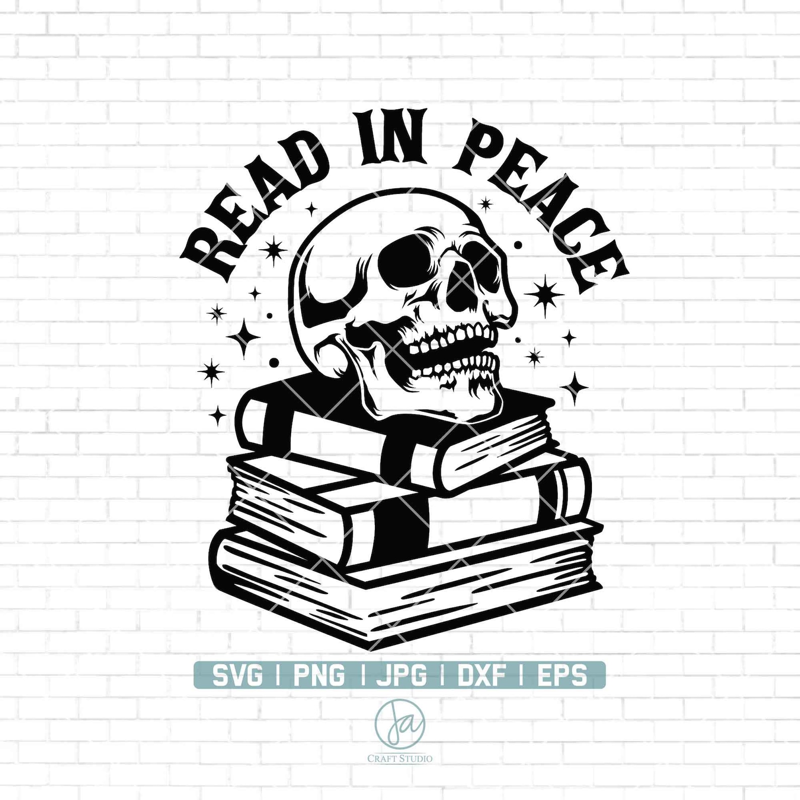 Skull SVG | Books Svg | Halloween Svg | Mystical Svg | Reading Svg ...