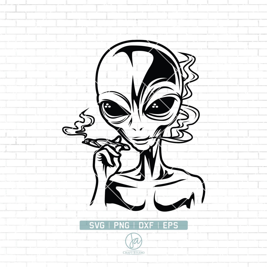 Alien Smoking Joint Svg | Smoking Joint Svg | Smoking Weed Svg | Weed ...