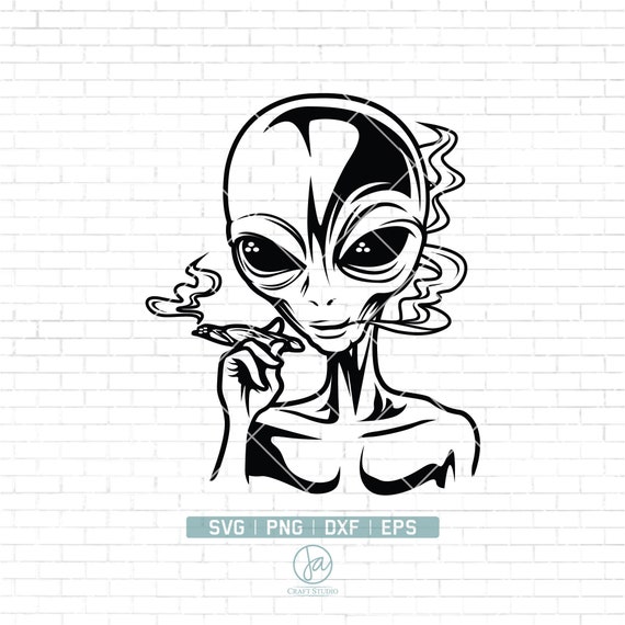 Alien Smoking Joint Svg Smoking Joint Svg Smoking Weed Svg - Etsy
