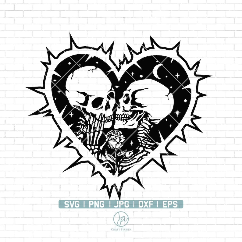 Skull Lovers SVG 2 Skull Couple Svg Skeleton Svg Dead - Etsy