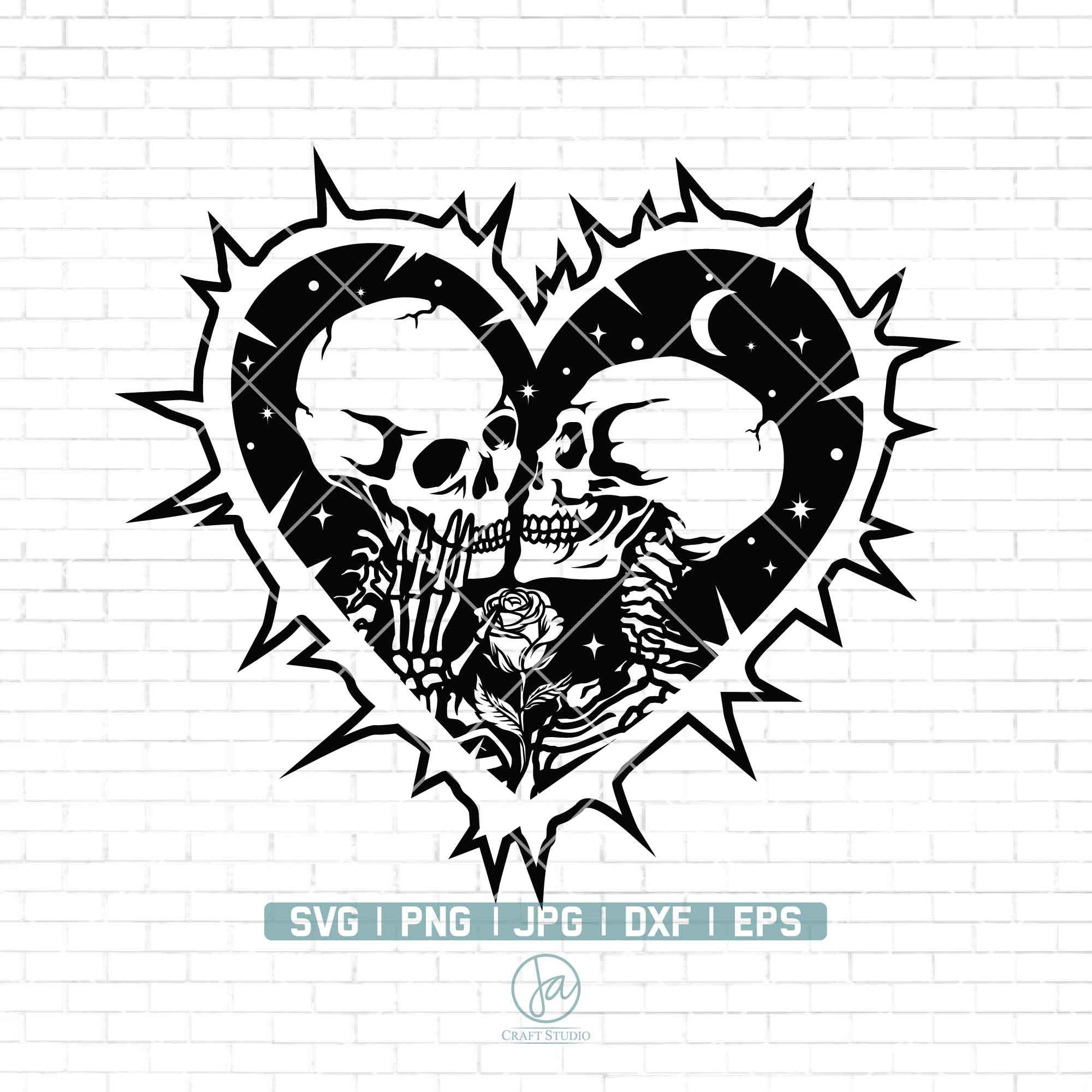 Skull Lovers SVG 2 Skull Couple Svg Skeleton Svg Dead - Etsy