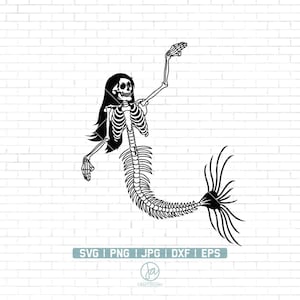 Mermaid Skeleton SVG | Gothic Mermaid SVG | Sea Monster SVG | Mermaid ...