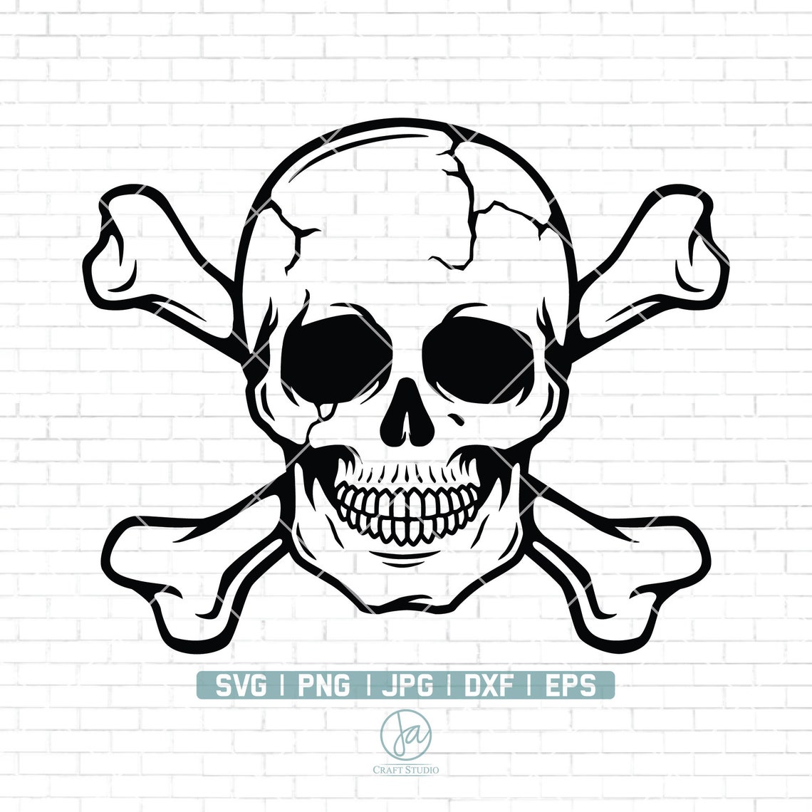 Skull With Crossed Bones Svg | Skull and Bones Svg | Skull Svg | Skull ...