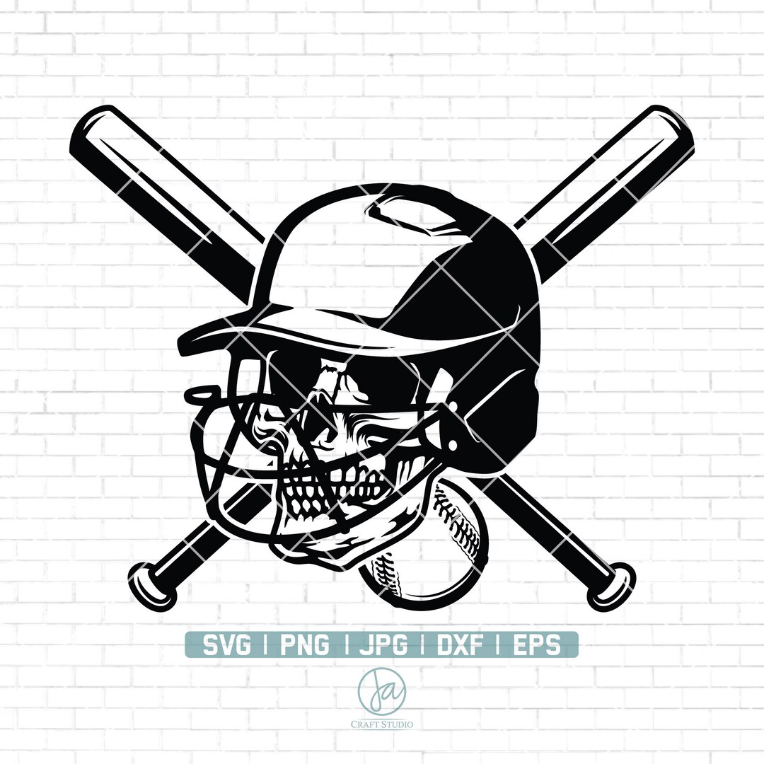Softball Skull Svg File Softball Svg Softball Png Softball Clipart ...