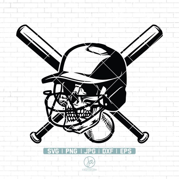 Softball Skull Svg File Softball Svg Softball Png | Etsy