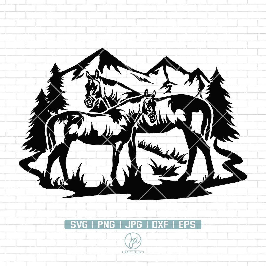 Equestrian Svg | Horse Scene Svg | Horse Svg | Horse Ranch Svg | Farm ...