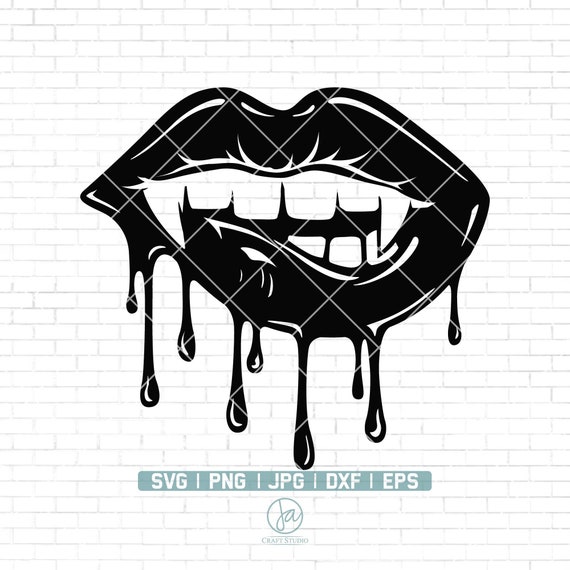 Vampire Lips Svg Halloween Svg Dripping Lips Svg Gothic - Etsy