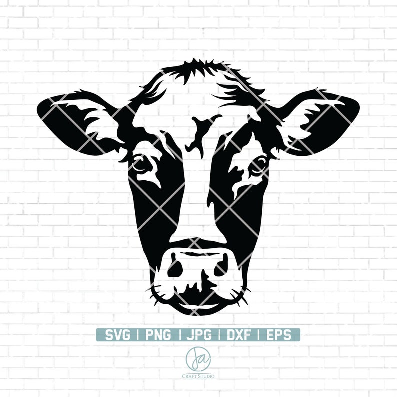 Koe Svg Cut File | Koekop svg | Koe gezicht svg | Boerderij svg | Koe ...