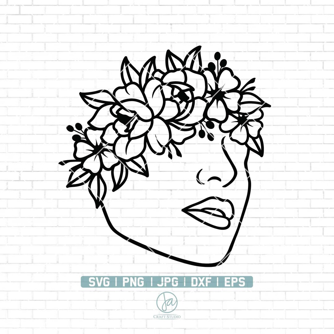 Floral Woman Svg File | Flowers SVG | Silhouette Woman With Flower Svg ...