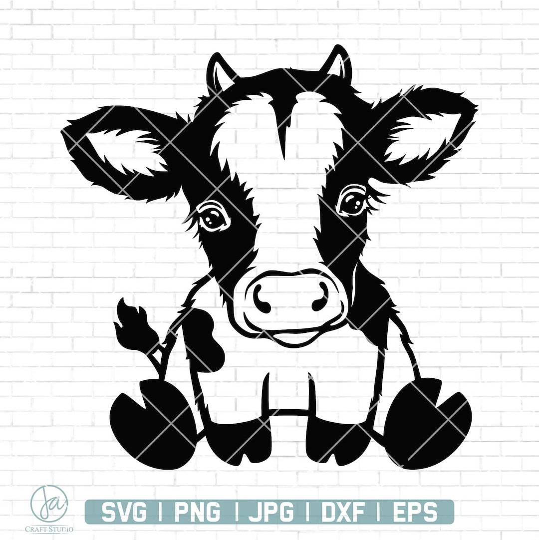 Cute Cow Svg | Cute Cow Sitting Svg | Baby Cow Svg | Cow Svg | Cow ...