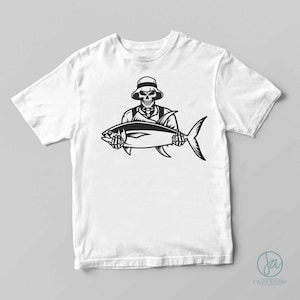 Skeleton Fisherman SVG | Skull Fishing SVG | Tuna Fish Svg | Fishing ...