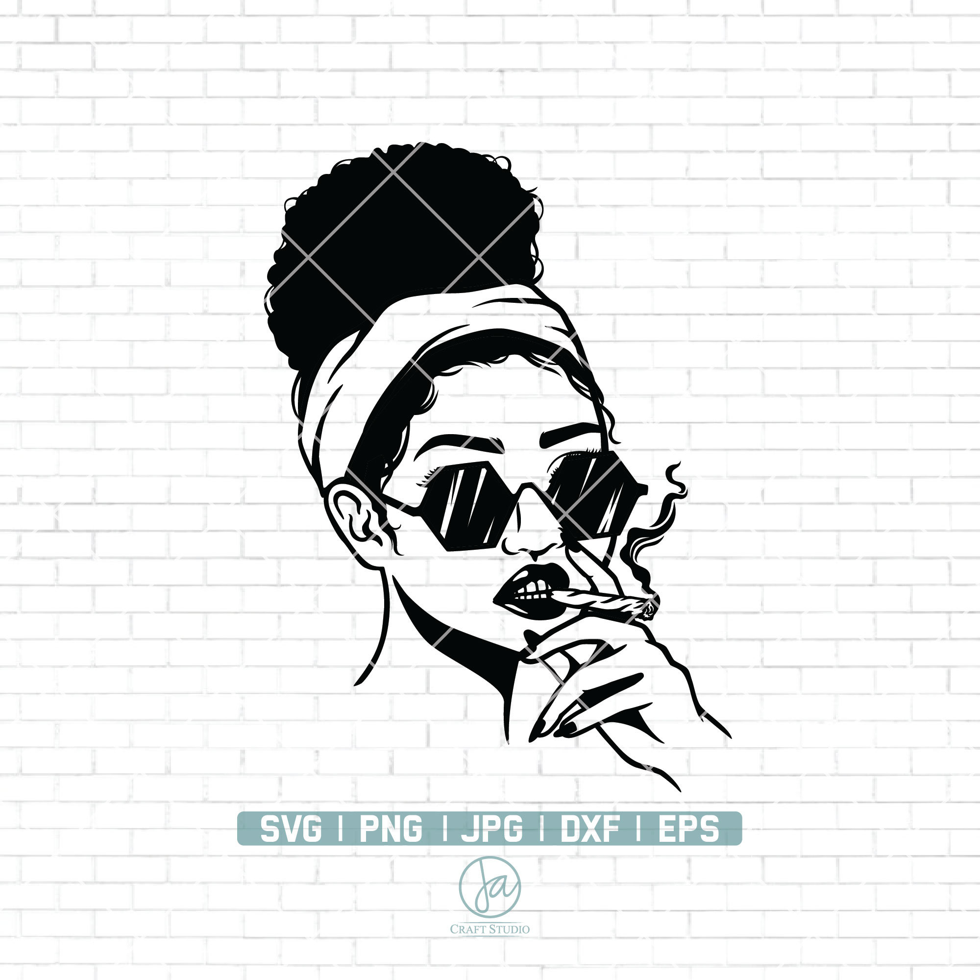 Girl Smoking Blunt Drawing