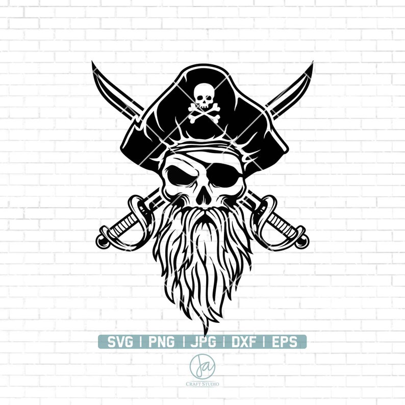 Pirate Skull Svg Pirate Clipart Pirate SVG Skull Svg | Etsy