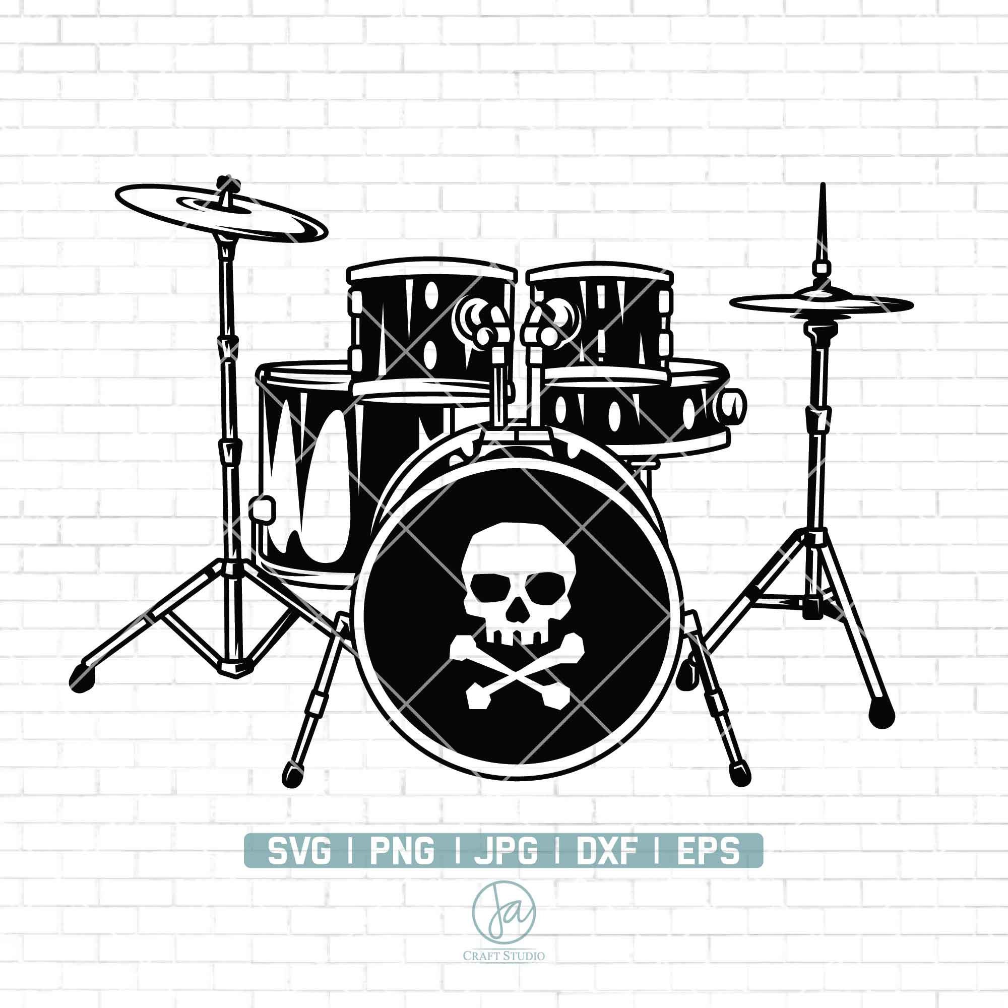 Drum Set Svg Musik Drums Rock band Svg Drum Set Clipart - Etsy Schweiz