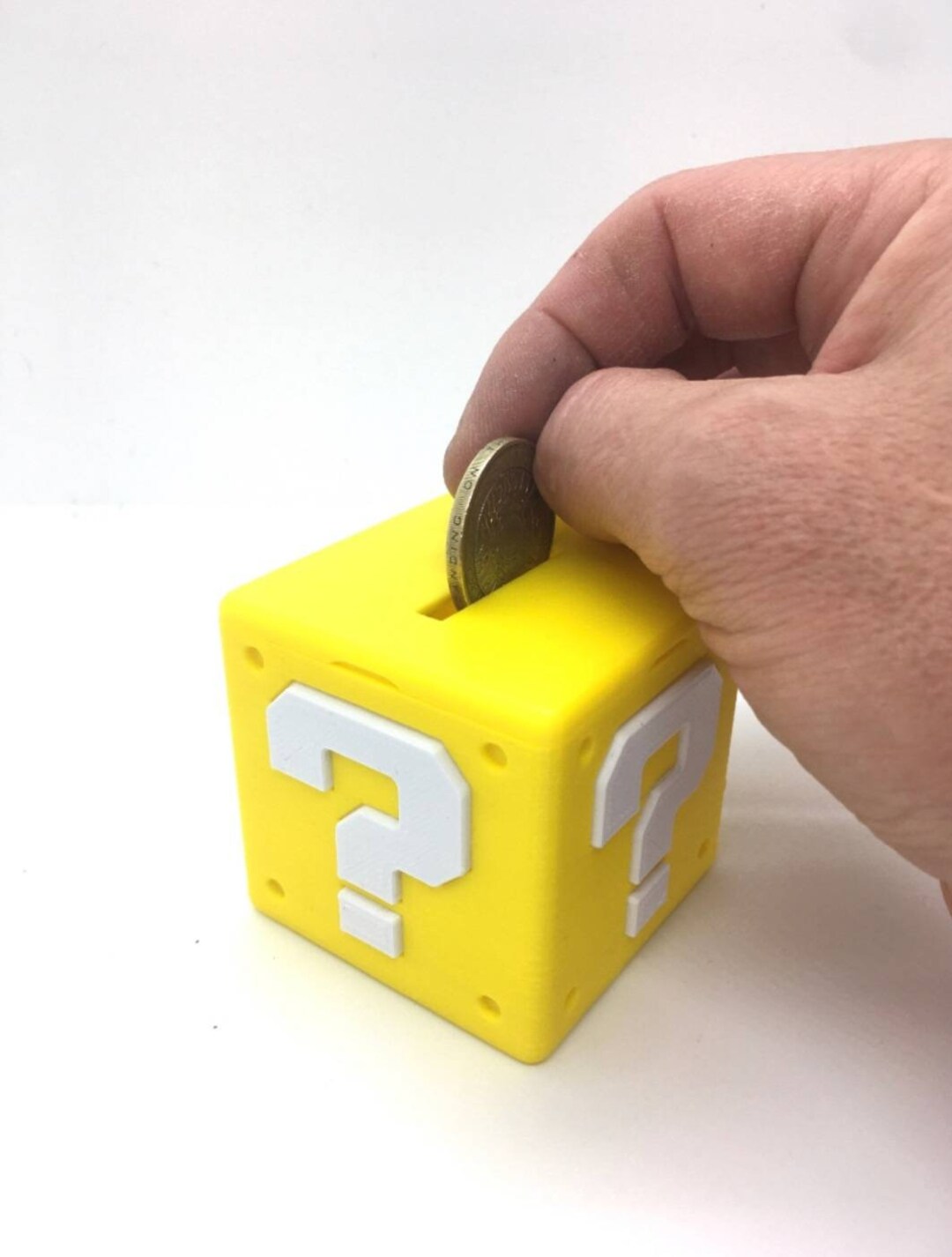 3D Printed Mario Question Block Themed Money Coin Storage Box 2 Sizes ...