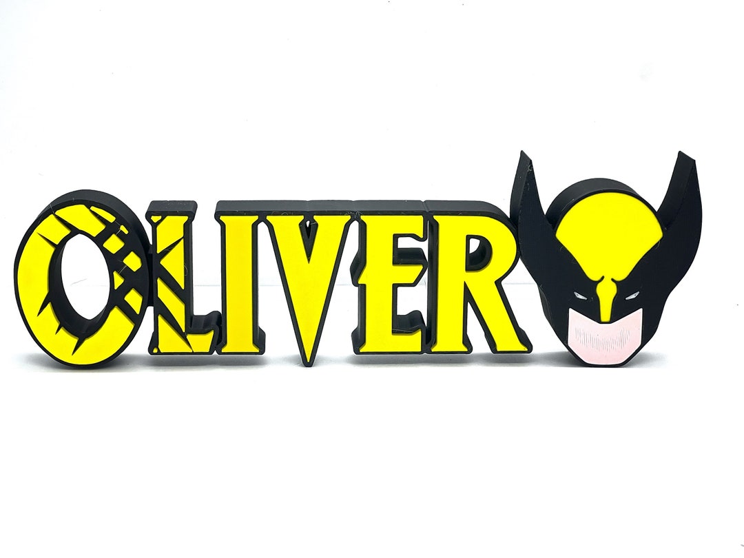 Wolverine Themed Name Plaque Plate 3D Printed Customise With Your Name ...