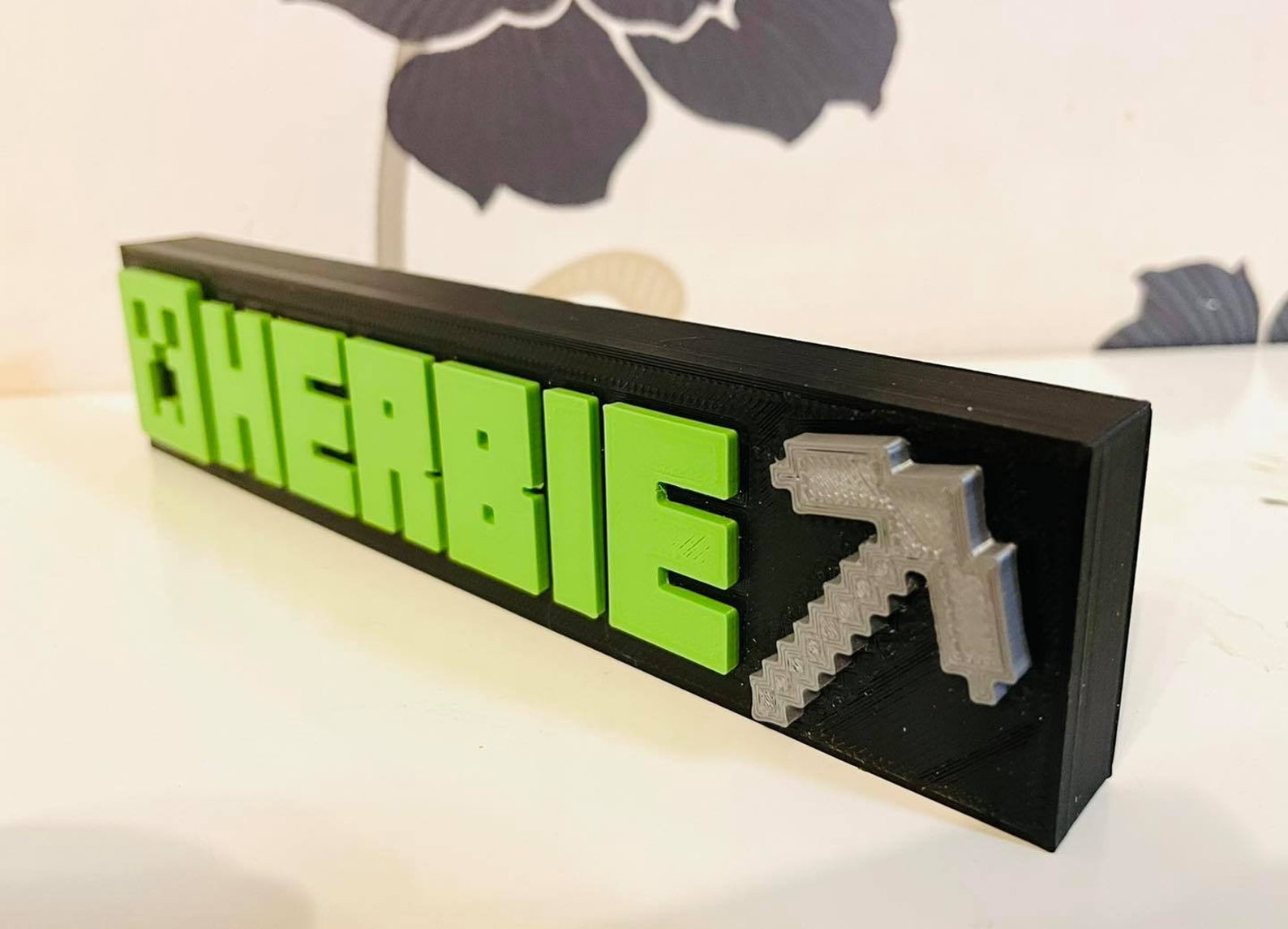 3D Printed Minecraft Themed Name Plaque 3 Colours Custom - Etsy UK