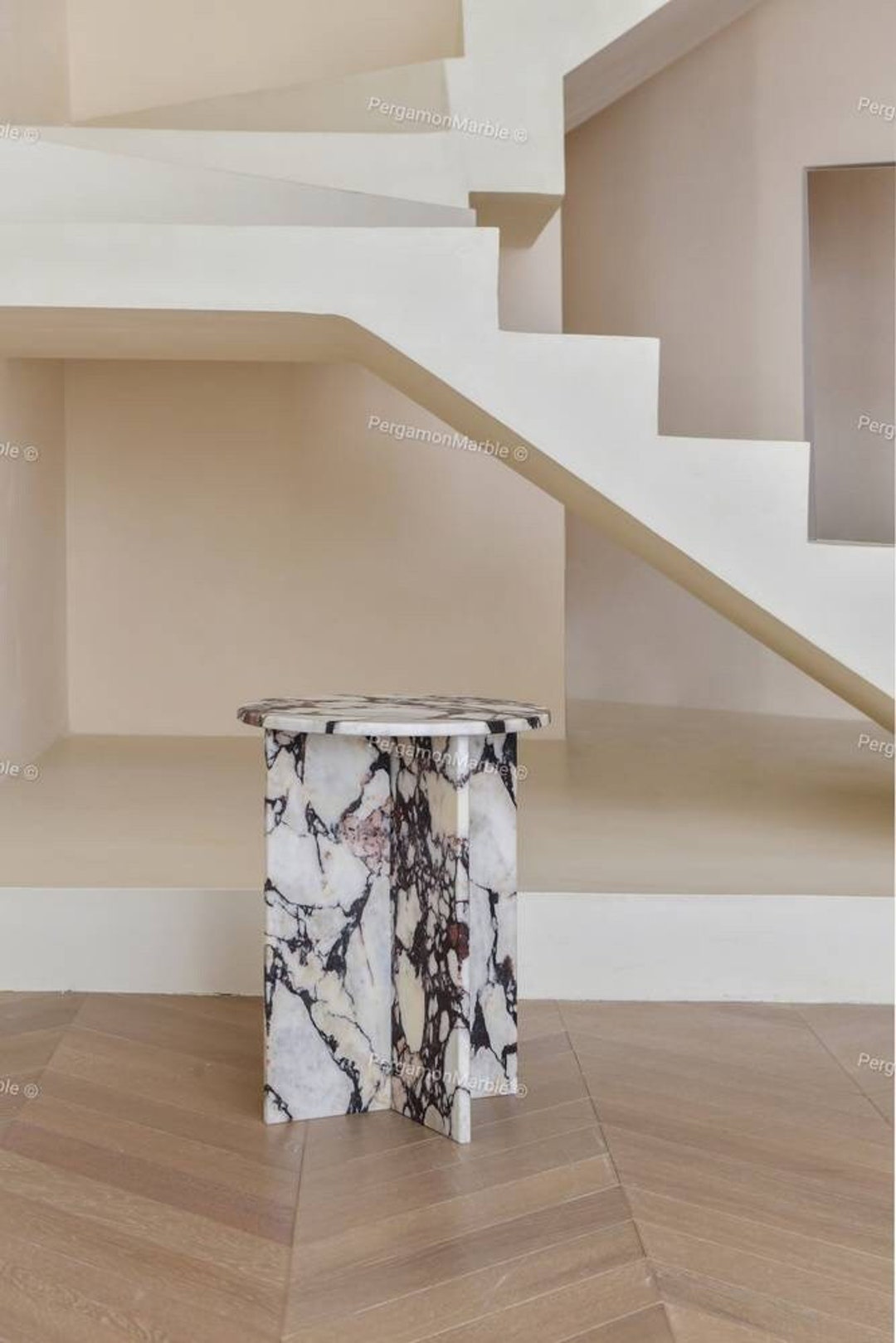Calacatta Viola Marble Side Table End Table Italian Marble - Etsy