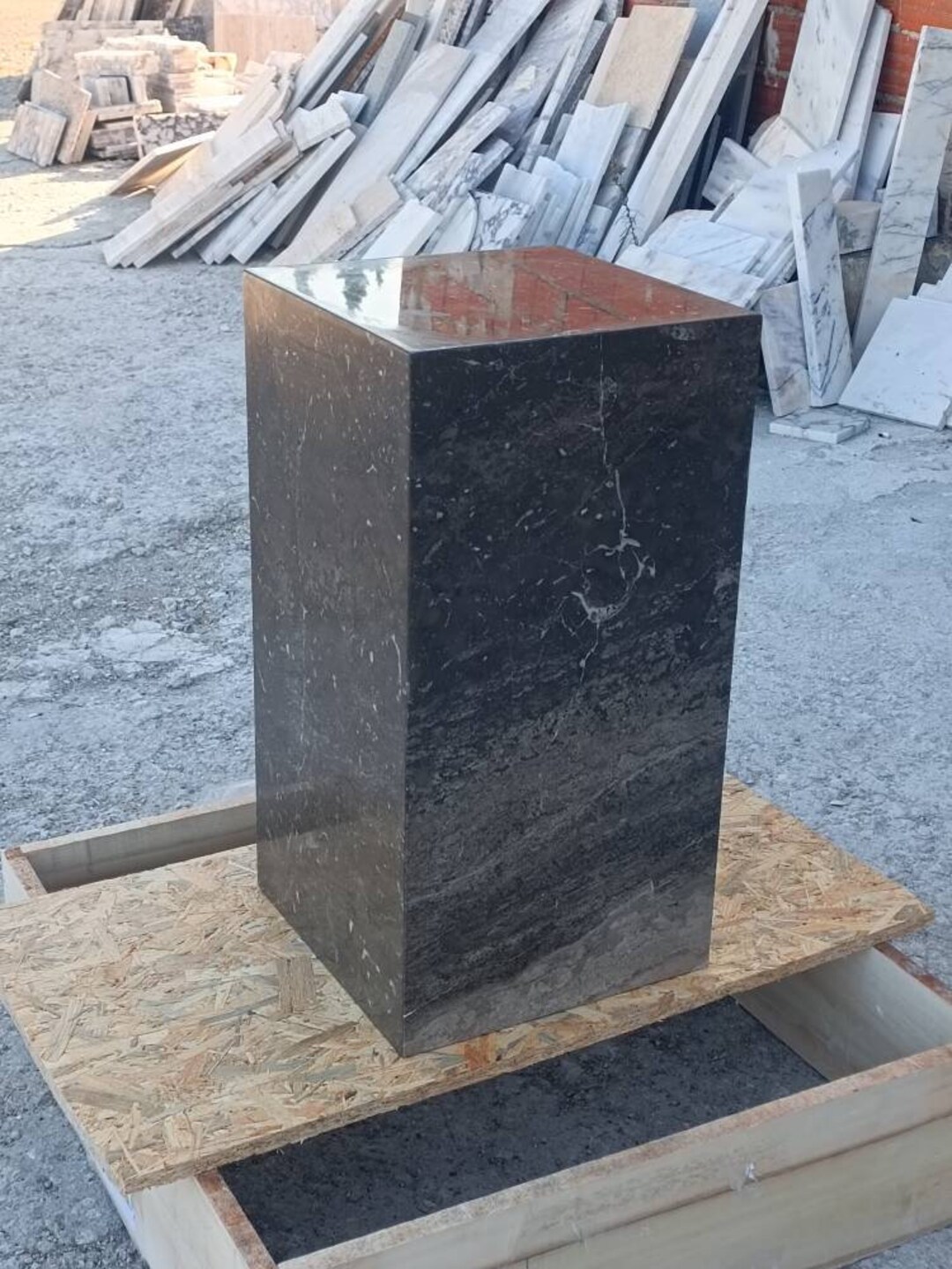 Brown Marble Cube Coffee Table, Side Table, End Table, Real Marble and ...