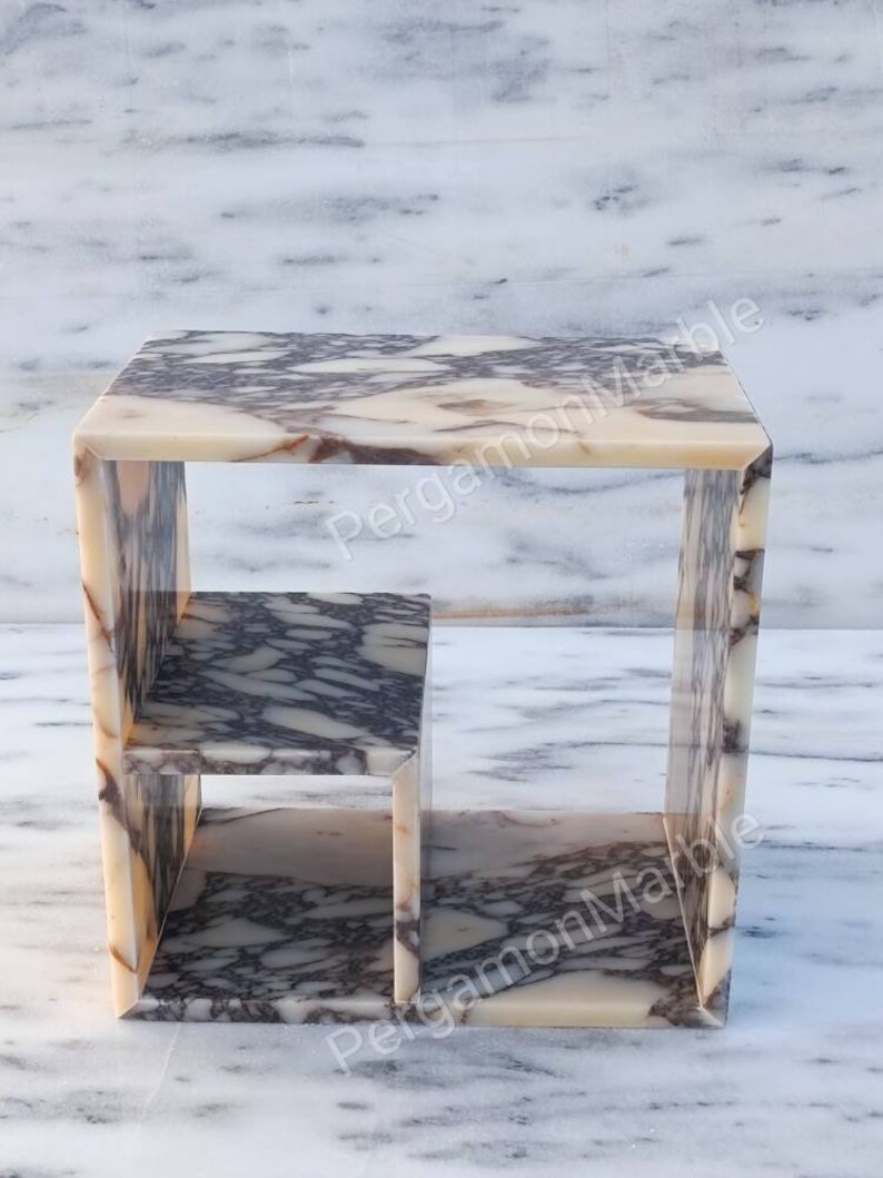 Calacatta Viola Marble End Table Side Table Special Design - Etsy