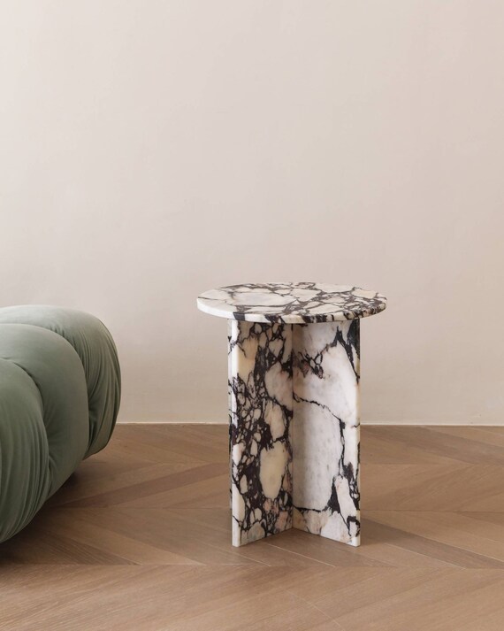 Calacatta Viola Marble Side Table End Table Italian Marble - Etsy