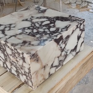 Handmade Calacatta Viola Marble Cube Coffee Table - Etsy